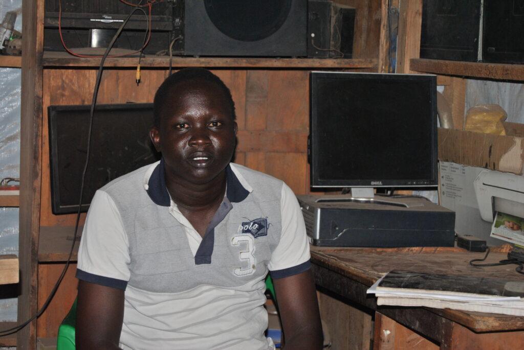 Peter Manyang' at his office at the Kakuma 2 settlement | African Arguments